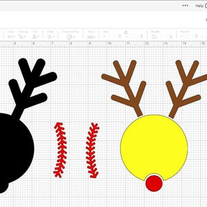 Holiday Clipart: Red and Yellow Softball With Brown Antlers and Red ...