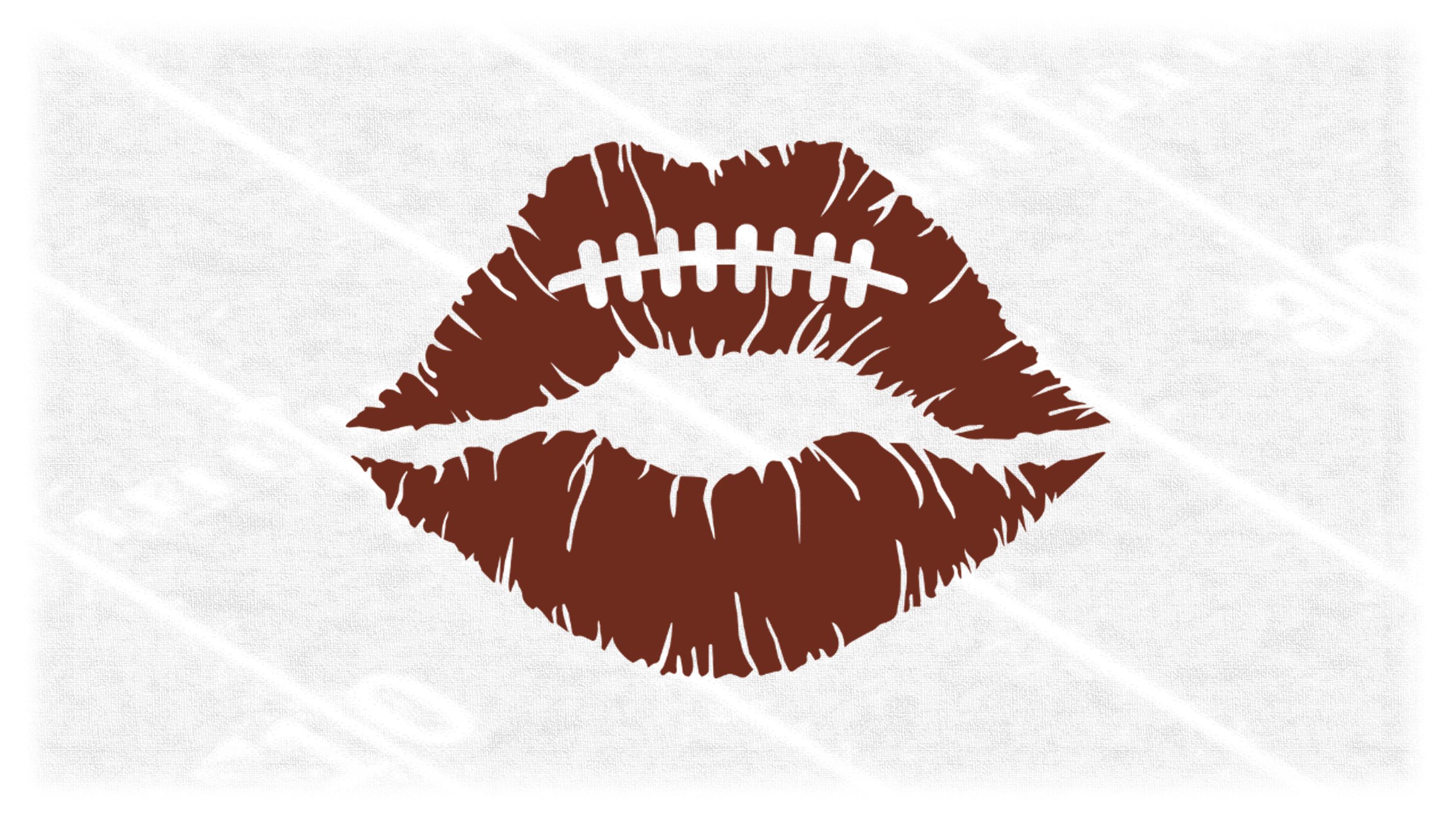 Sports Clipart: Luscious Lips in Solid Brown American Football Color ...