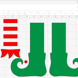 Holiday Clipart: Two Green Elf Legs/socks and Shoes With Red Trim and ...