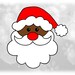 Holiday Clipart: Black Outline of Santa Claus or St. Nick Dark Face W ...