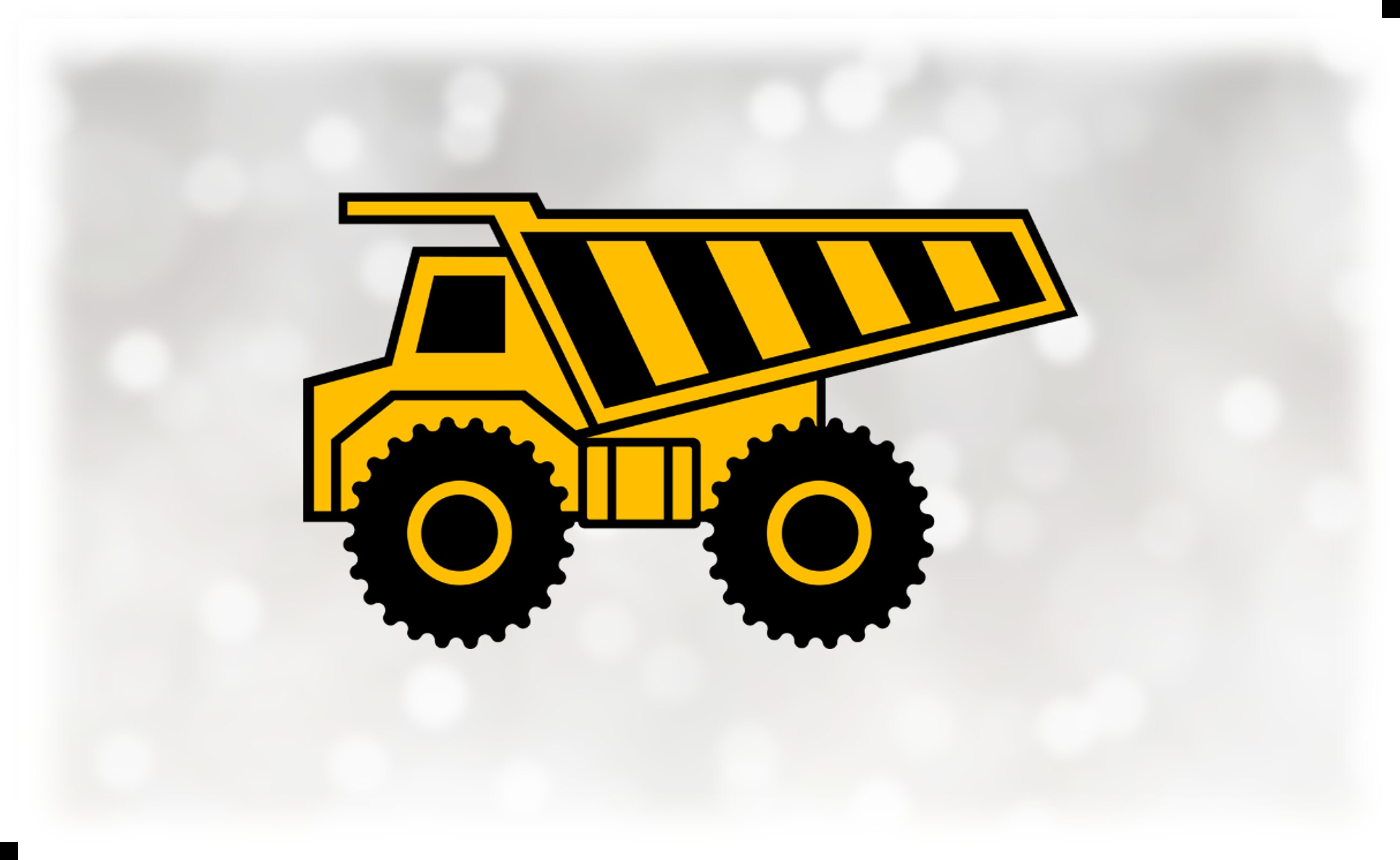 Car/automotive Clipart: Yellow on Black Construction Theme Dump Truck ...