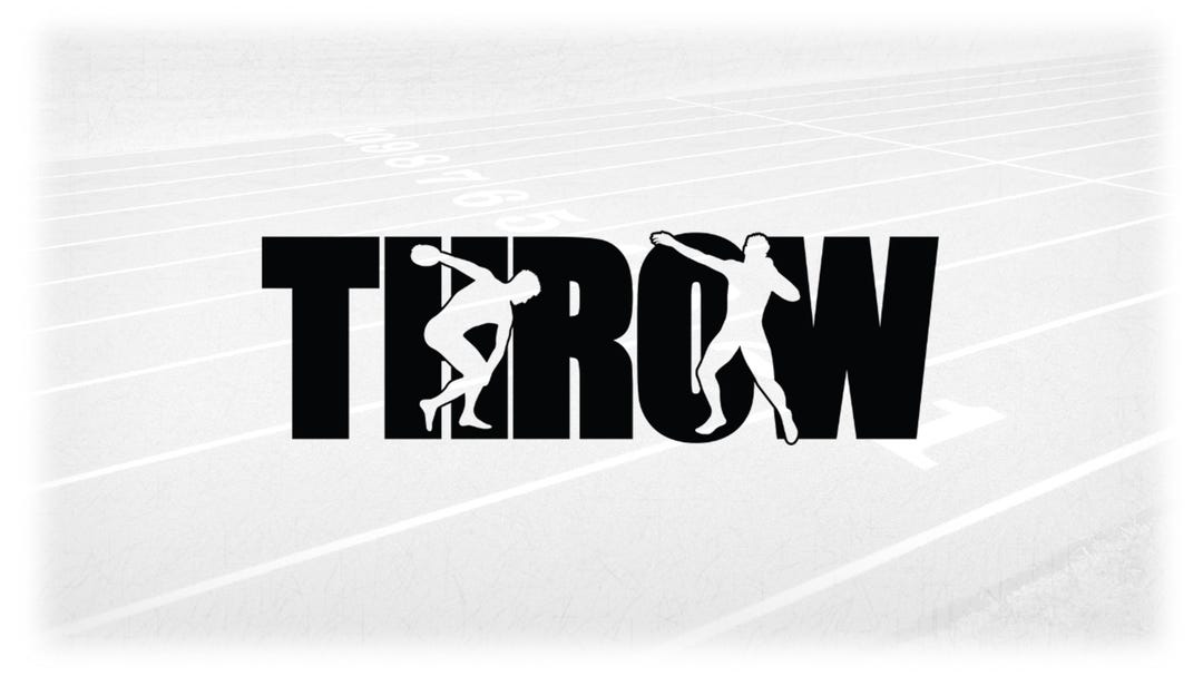 Sports Clipart: Track & Field Black Word "throw" With Male Discus and ...