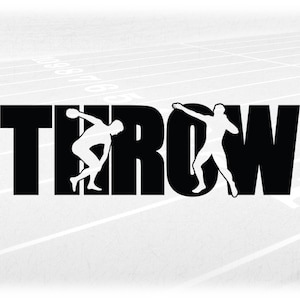 Sports Clipart: Track & Field Black Word "throw" With Male Discus and ...