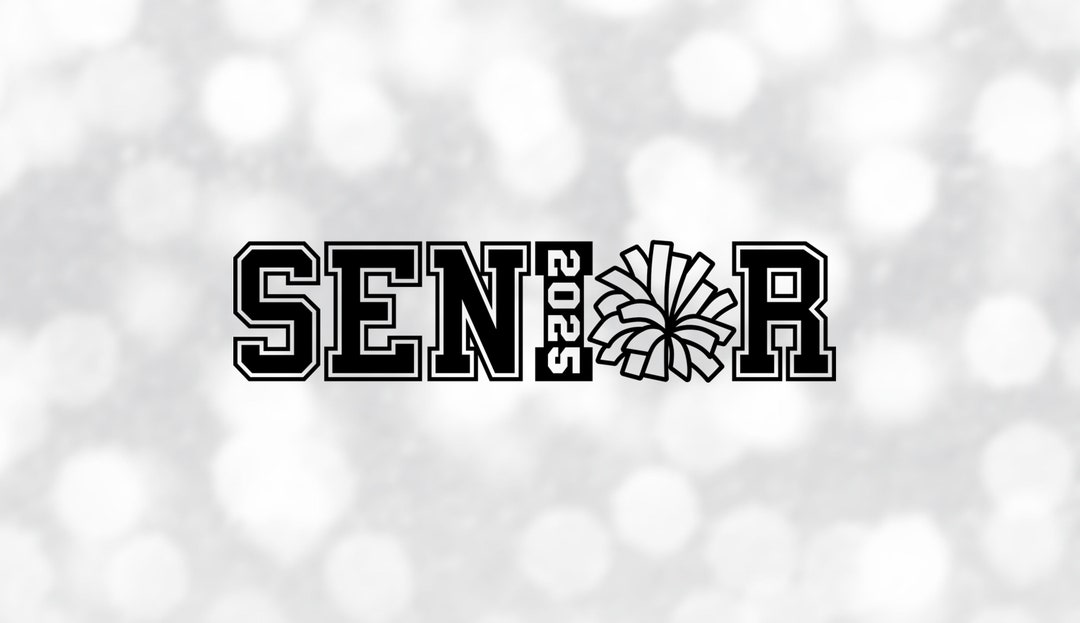Sports Clipart: Black Word "senior" in Collegiate Style With Year 2025 ...