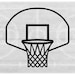 Sports Clipart: Black Bold Half Basketball & Half Hoop With Net Split ...