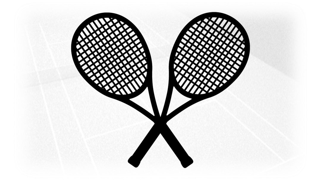 Sports Clipart: Double Crossed Black Tennis Rackets With Strings for ...