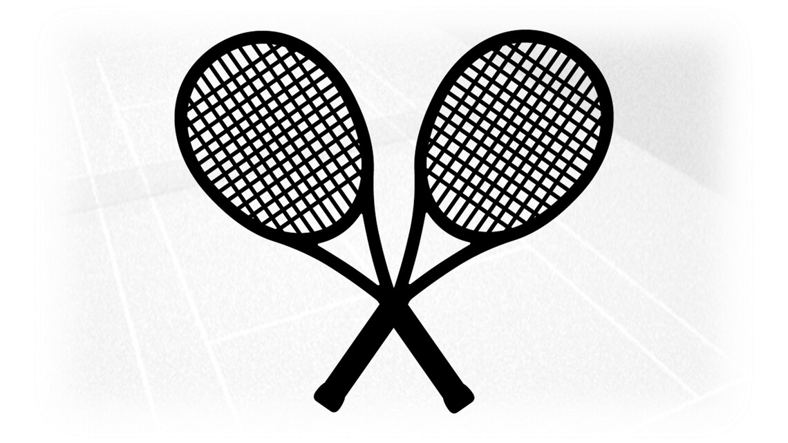 Sports Clipart: Double Crossed Black Tennis Rackets With - Etsy