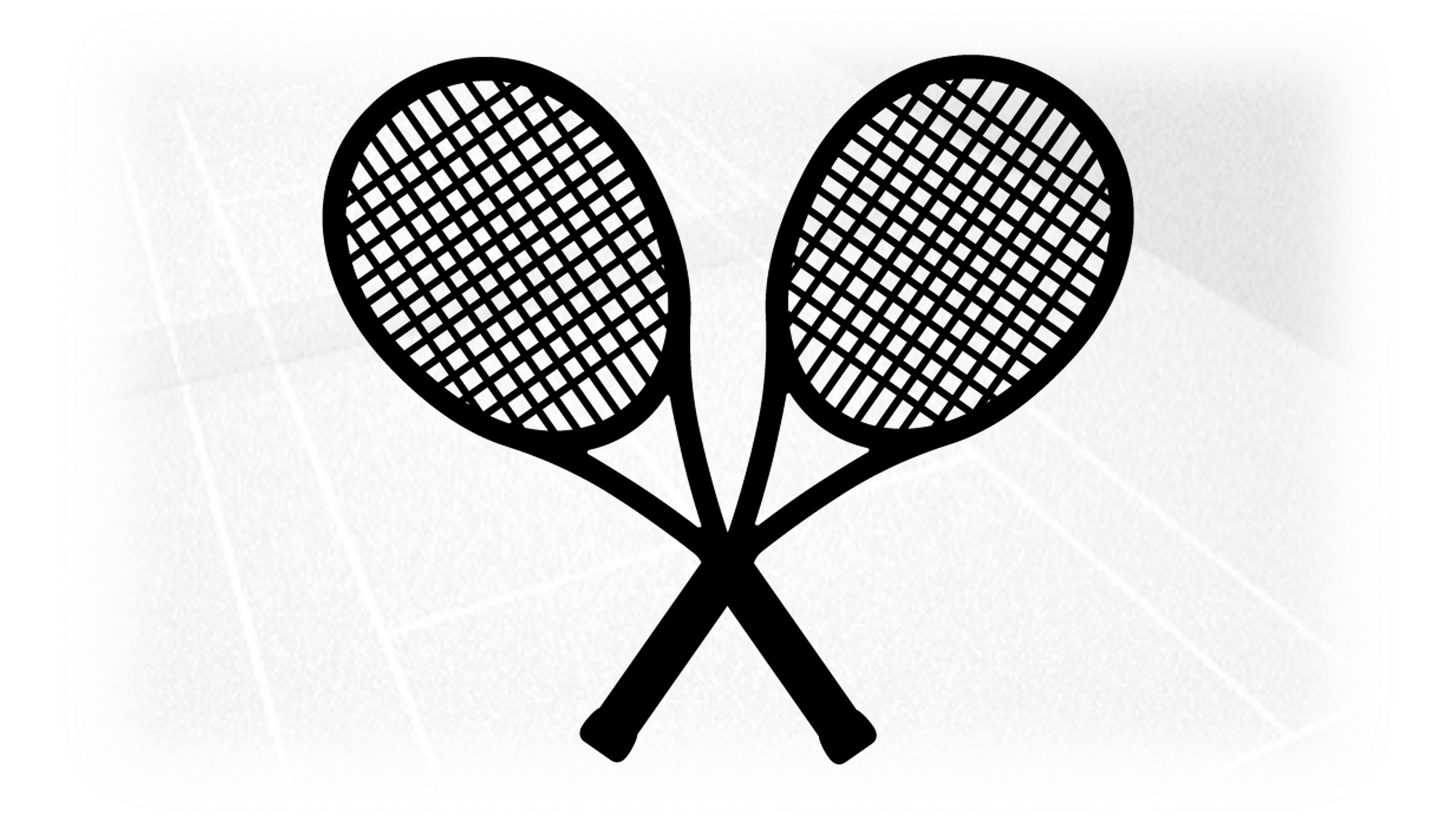 Sports Clipart: Double Crossed Black Tennis Rackets With Strings for ...