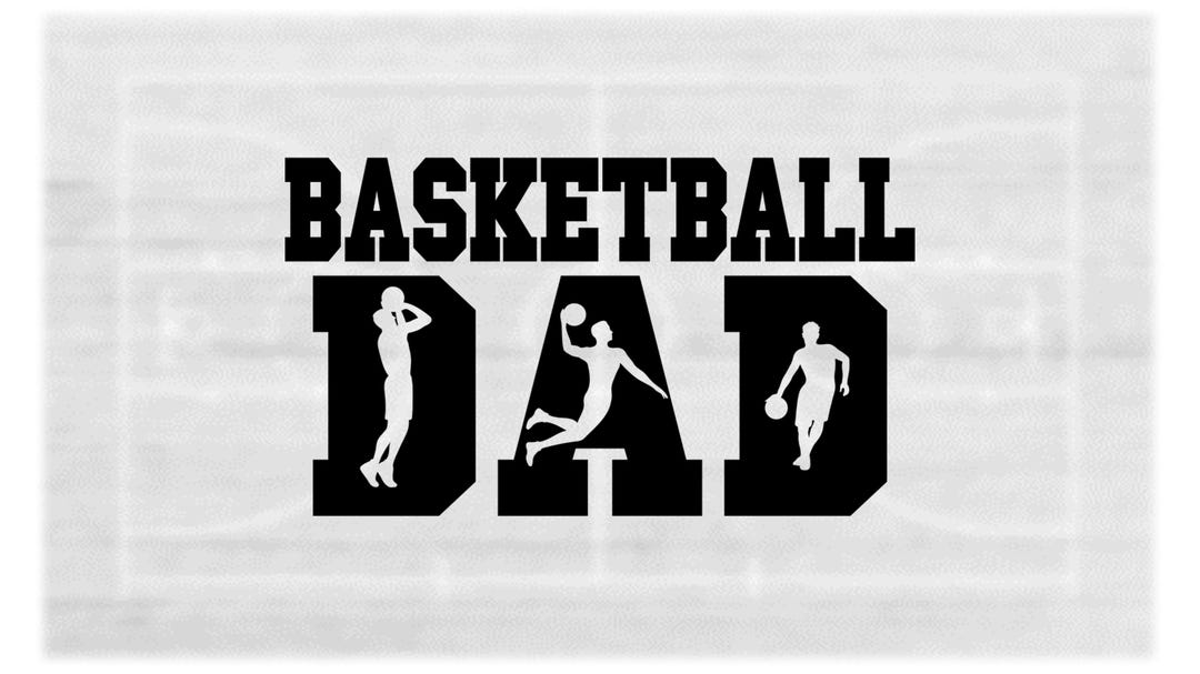 Sports Clipart: Black Bold Varsity Style Words "basketball Dad" With ...