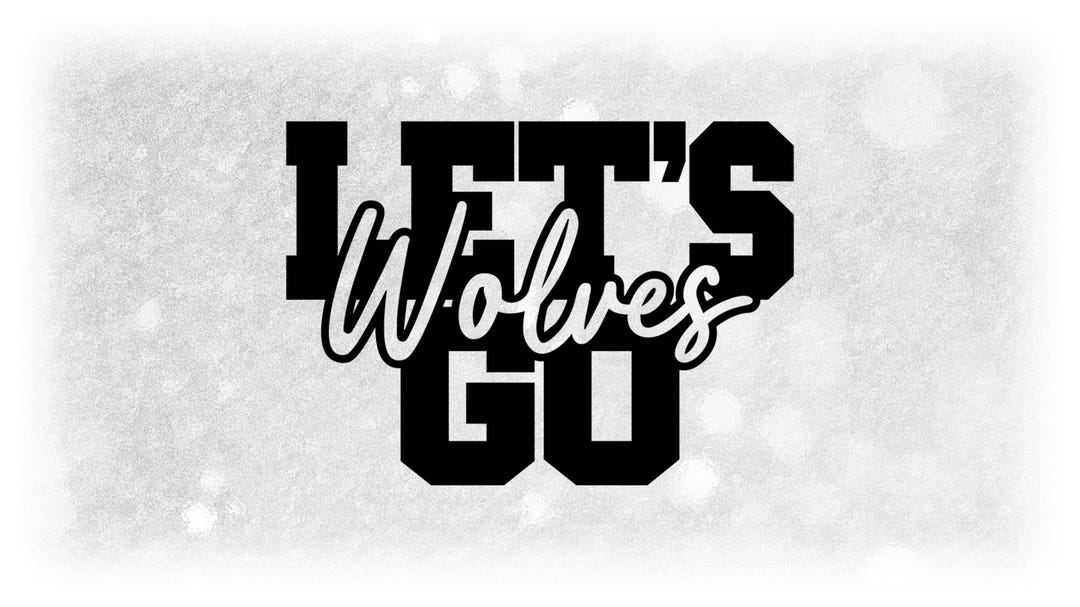 Sports Clipart: Black Capitalized Words "let's Go" With Cutout Script ...