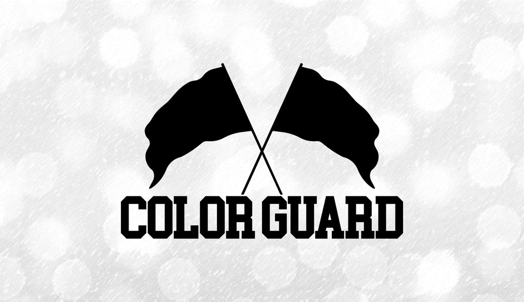 Sports Clipart: Words "color Guard" With Crossed Black Marching Band ...