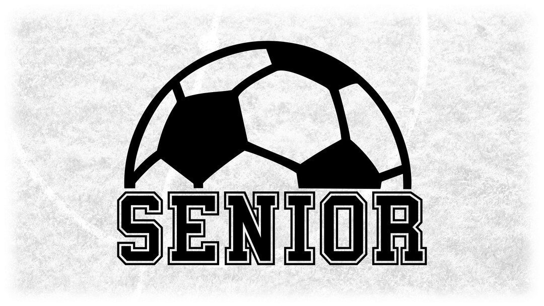 Sports Clipart: Black Half Soccer Ball With Word "senior" in Collegiate ...