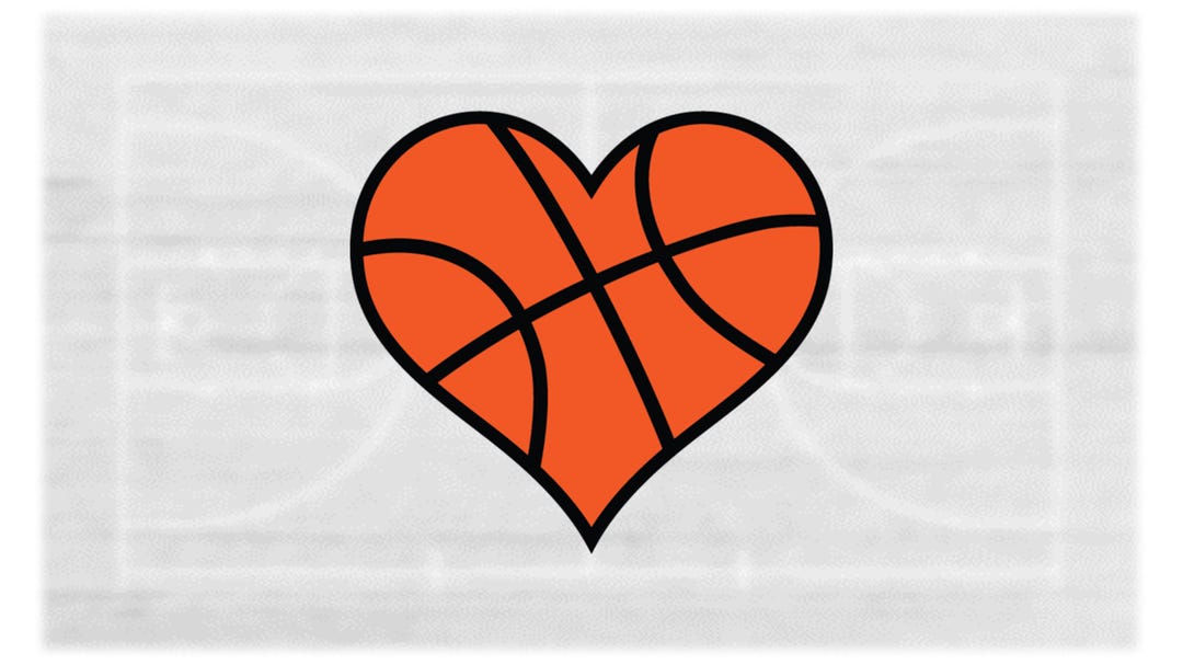 Sports Clipart: Black Over Orange Heart Shape Basketball Shape for ...