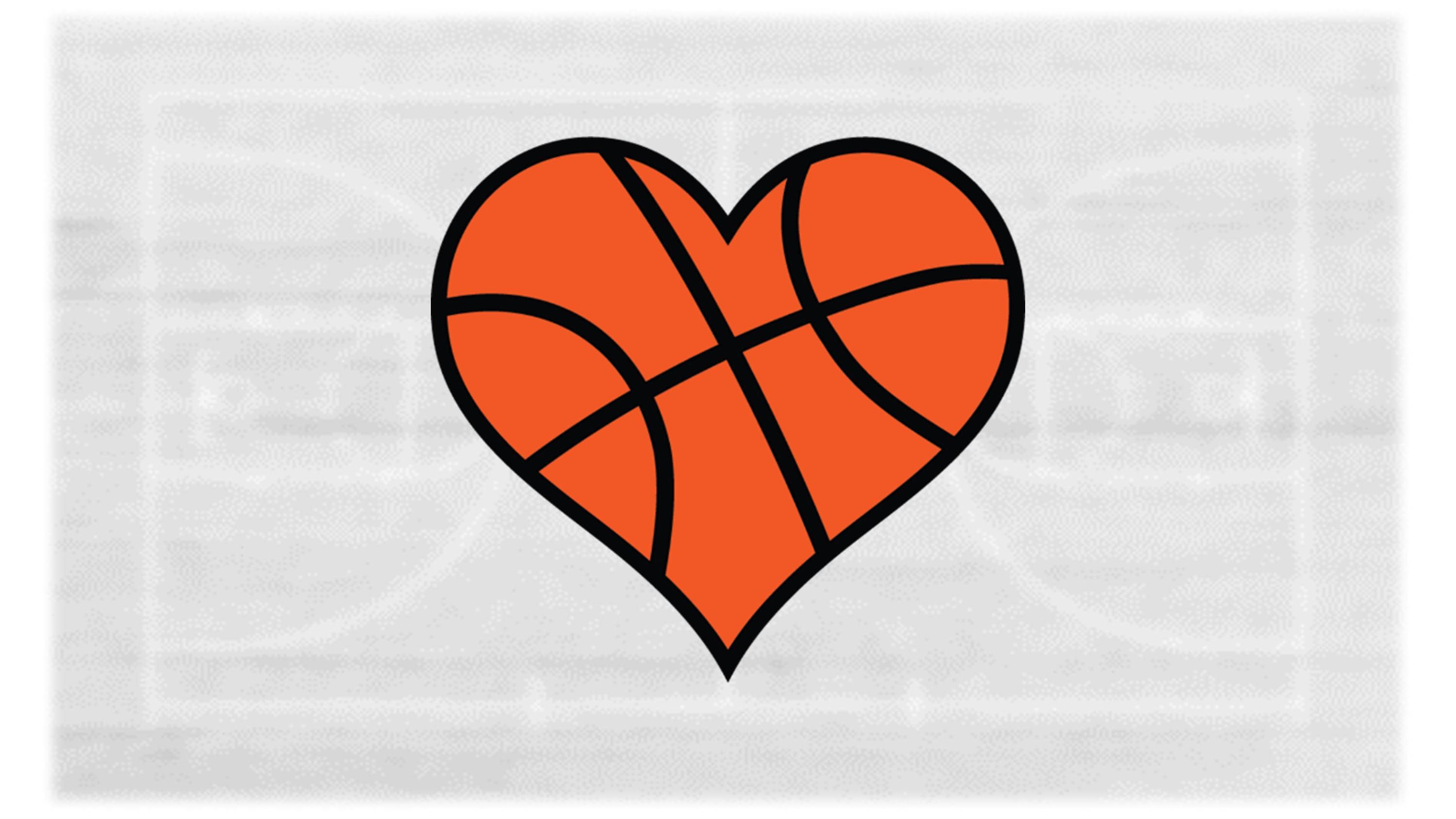Sports Clipart: Black Over Orange Heart Shape Basketball Shape for ...