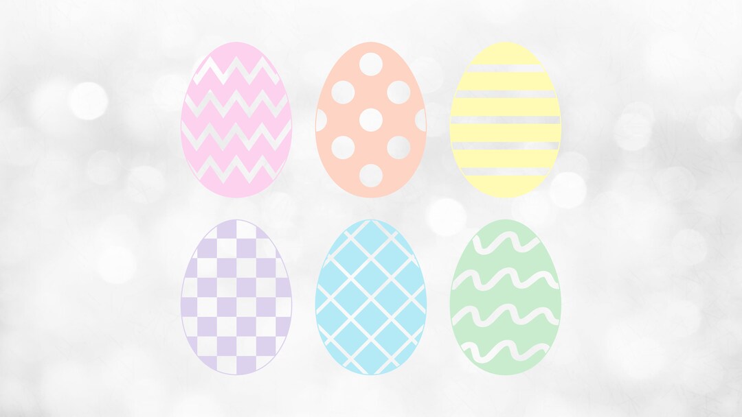 Holiday Clipart: Pastel Color Easter Egg With Patterns in Pink, Peach ...