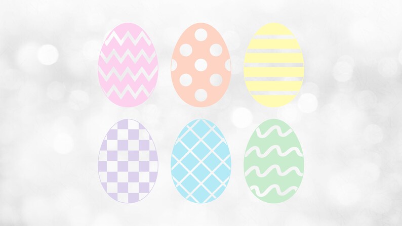 Holiday Clipart: Pastel Color Easter Egg With Patterns in - Etsy