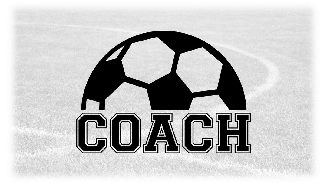 Sports Clipart: Half Black Soccer Ball With Bold Word "coach" Below It ...