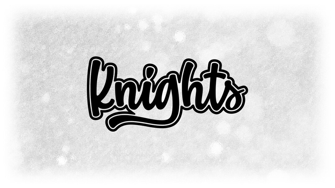 Sports Clipart: Black Bold "knights" Team Name in Fun Script Style With ...