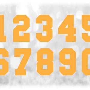 Sports: Jersey Number Templates Grouped on ONE Single Sheet - Gold Bold ...