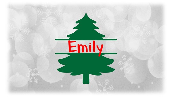 Holiday Clipart: Green Split Name Frame Evergreen / Pine Tree - Etsy
