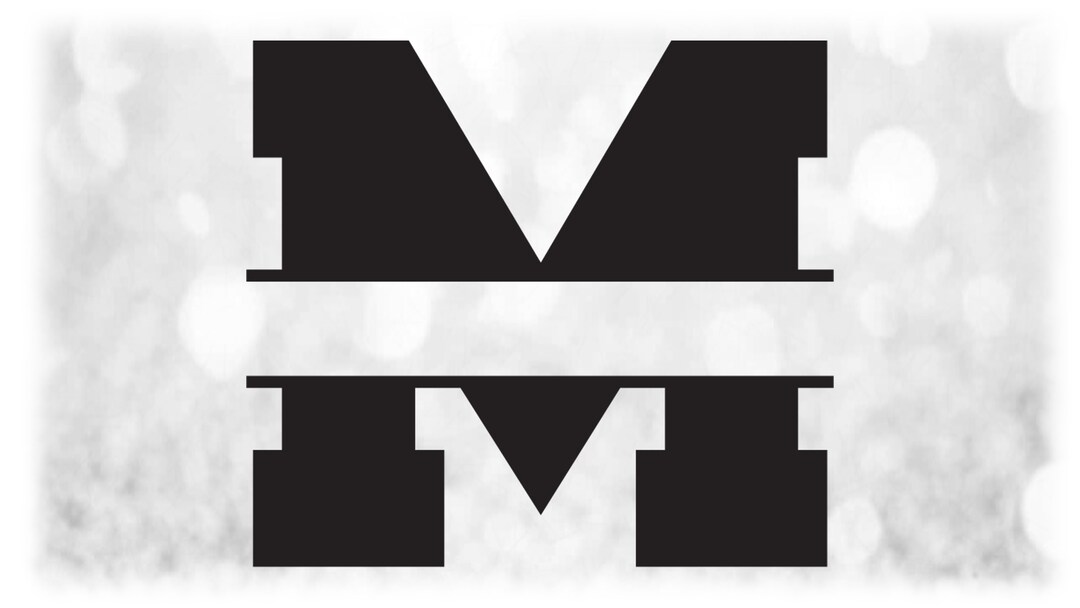 Word Clipart: Single Capital Letter m Initial or Monogram in Black Bold ...