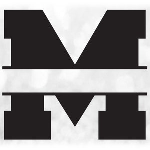 Word Clipart: Single Capital Letter m Initial or Monogram in Black Bold ...