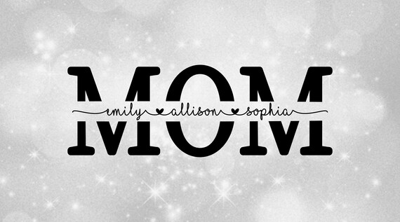 Family Clipart Moms: Split Name Frame Word mom | Etsy