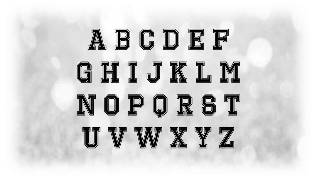 Word Clipart: Black Varsity/college Alphabet Letter Templates Grouped ...