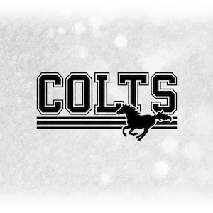 Sports Clipart: Black Bold "colts" Team Name in Varsity Style Above ...