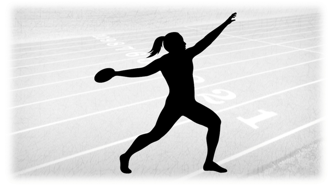 Sports Clipart: Black Silhouette of Female/woman Thrower With Discus ...