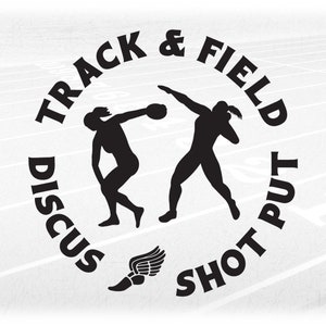 Sports Clipart: Black Circle of Words " Track & Field, Shot Put, and ...