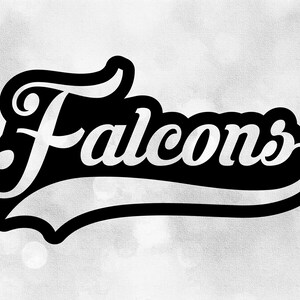 Sports Clipart: "falcons" Team Name in Fancy Lettering With Baseball ...