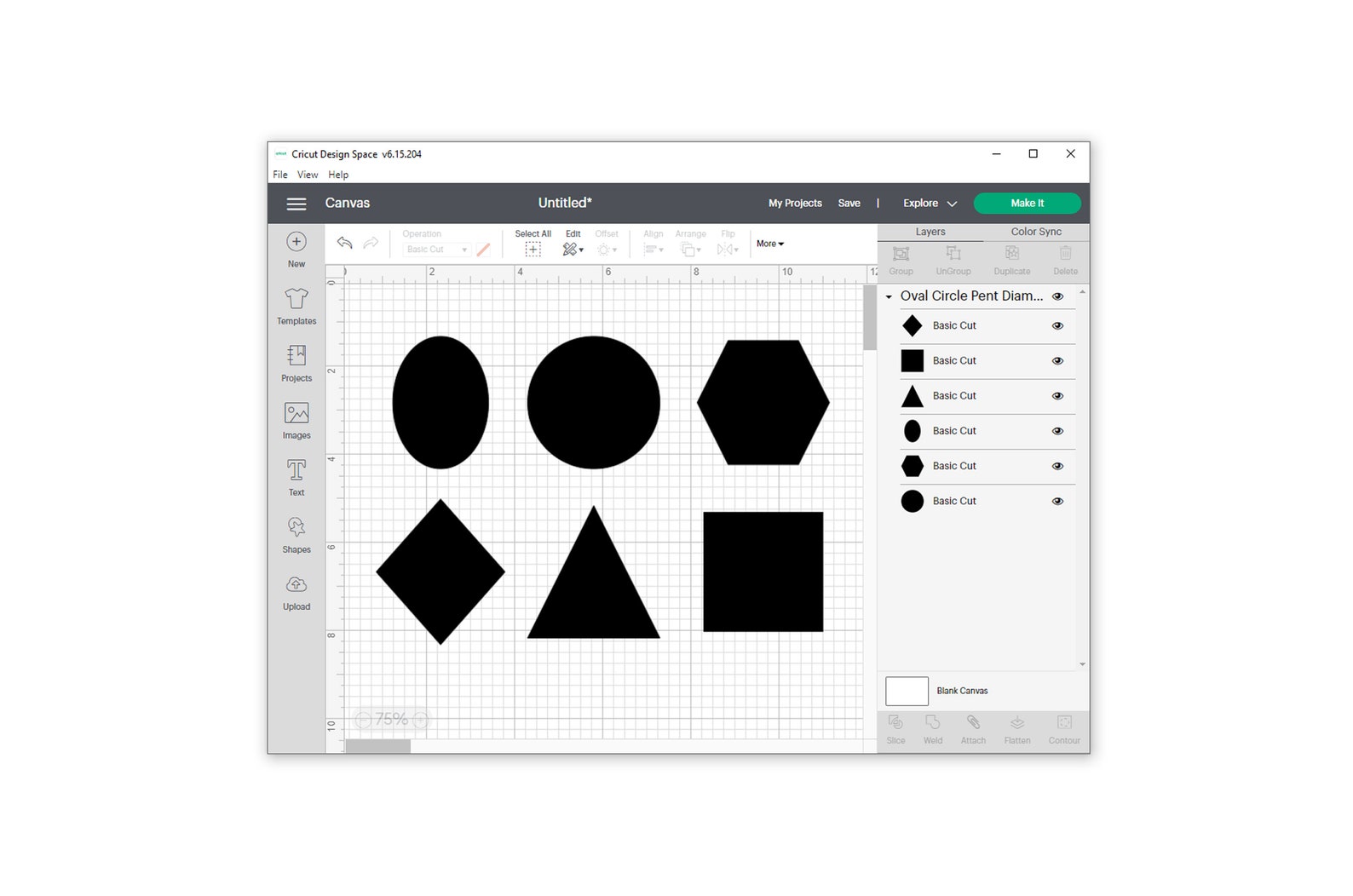 Shape Clipart: 6 Shapes Oval Circle Hexagon Diamond - Etsy