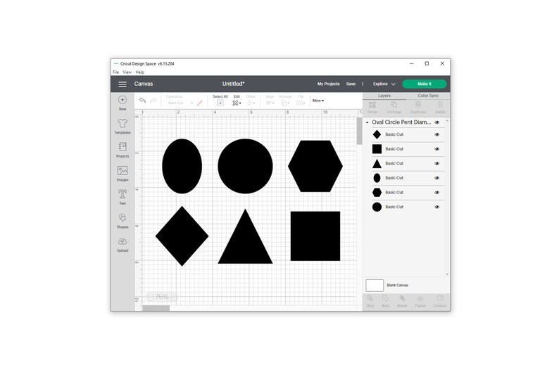 Shape Clipart: 6 Shapes Oval Circle Hexagon Diamond - Etsy