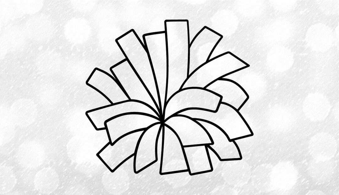 Sports Clipart: Cheerleader Pom Pom in Black Outline for Cheer ...