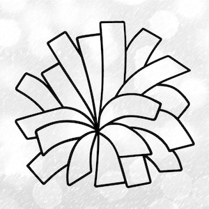 Sports Clipart: Cheerleader Pom Pom in Black Outline for Cheer ...