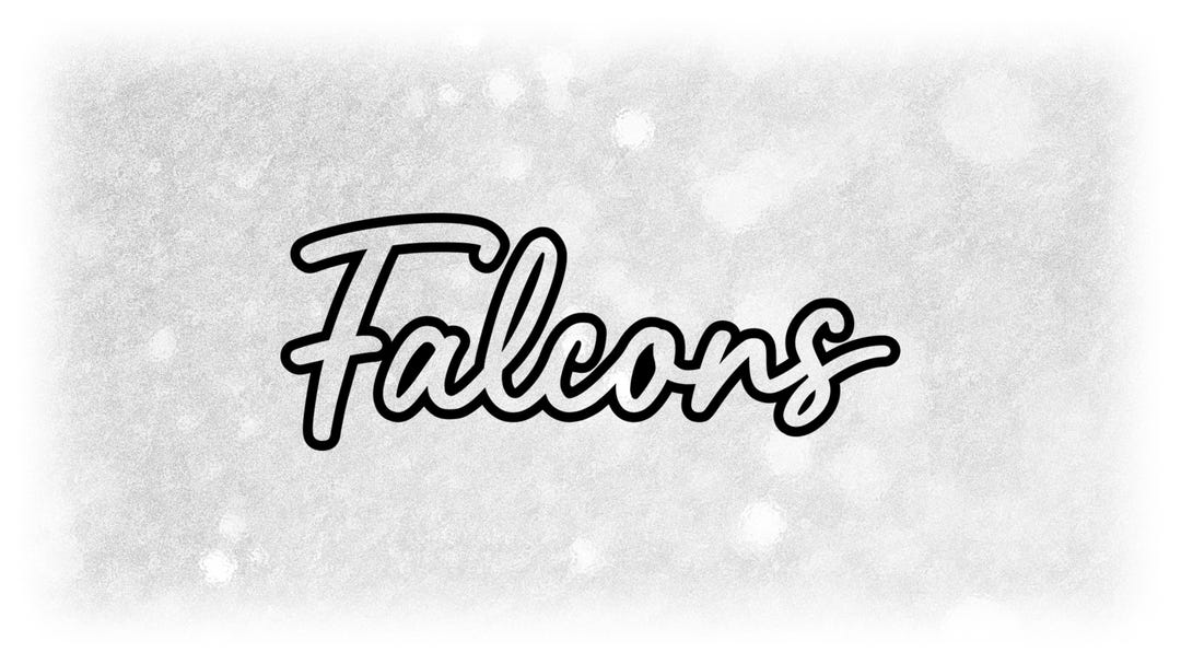 Sports Clipart: Script Cursive Style falcons Team Mascot Name Cutout of ...