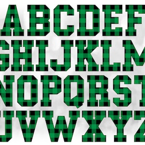 Word Clipart: Alphabet Letters Grouped on ONE Single Sheet, Black/green ...