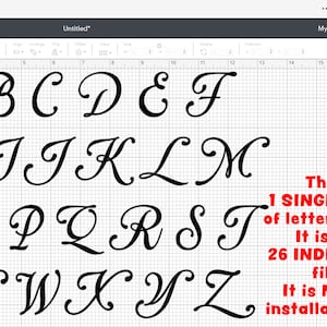 Word Clipart: Black Script Style Alphabet Letter Templates Grouped on ...