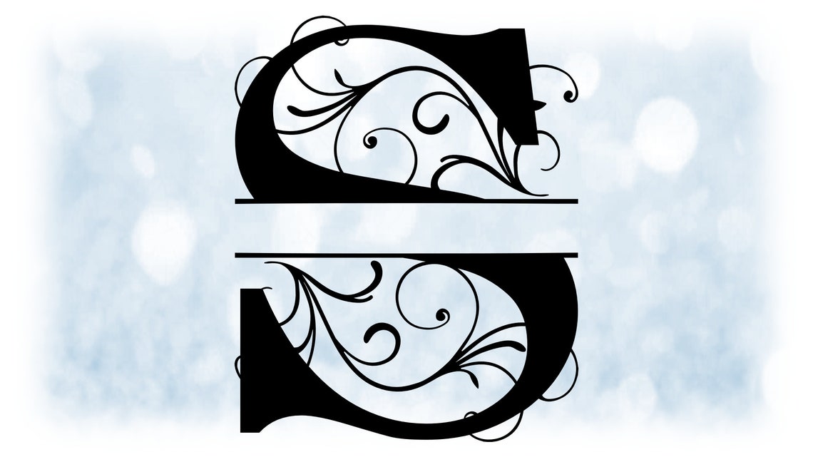 Word Clipart: Split Name Frame Black Formal Style Capital - Etsy