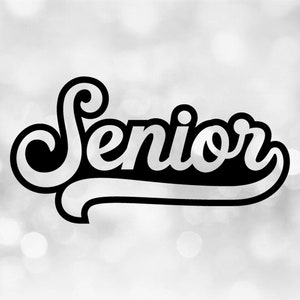 Inspirational Clipart: Bold Script Word senior in Baseball Style With ...