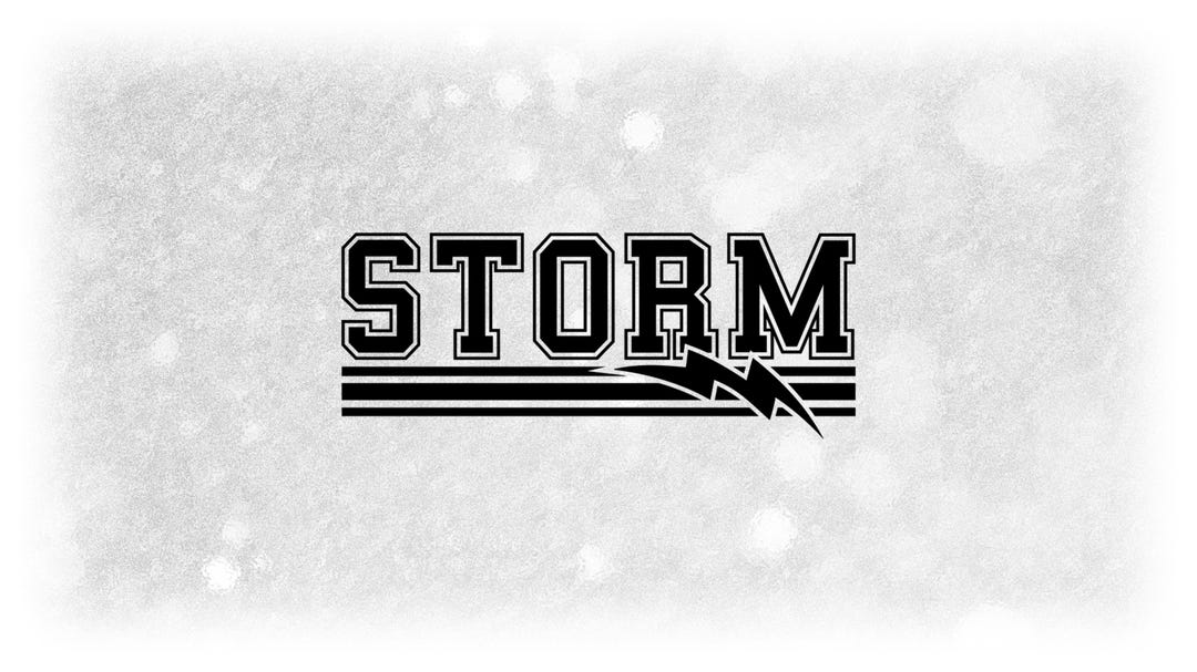 Sports Clipart: Black Bold "storm" Team Name in Varsity Style Above ...