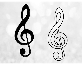Fancy Treble Clef Tattoo
