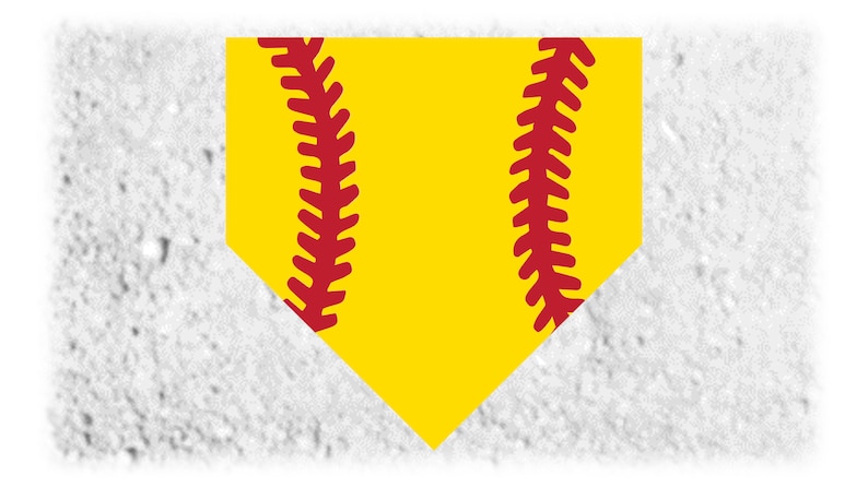 Sports Clipart: Large Yellow Softball With Red Threads in the - Etsy
