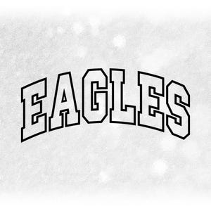 Sports Clipart: Black Arched Eagles Team Name in Bold Collegiate Block ...