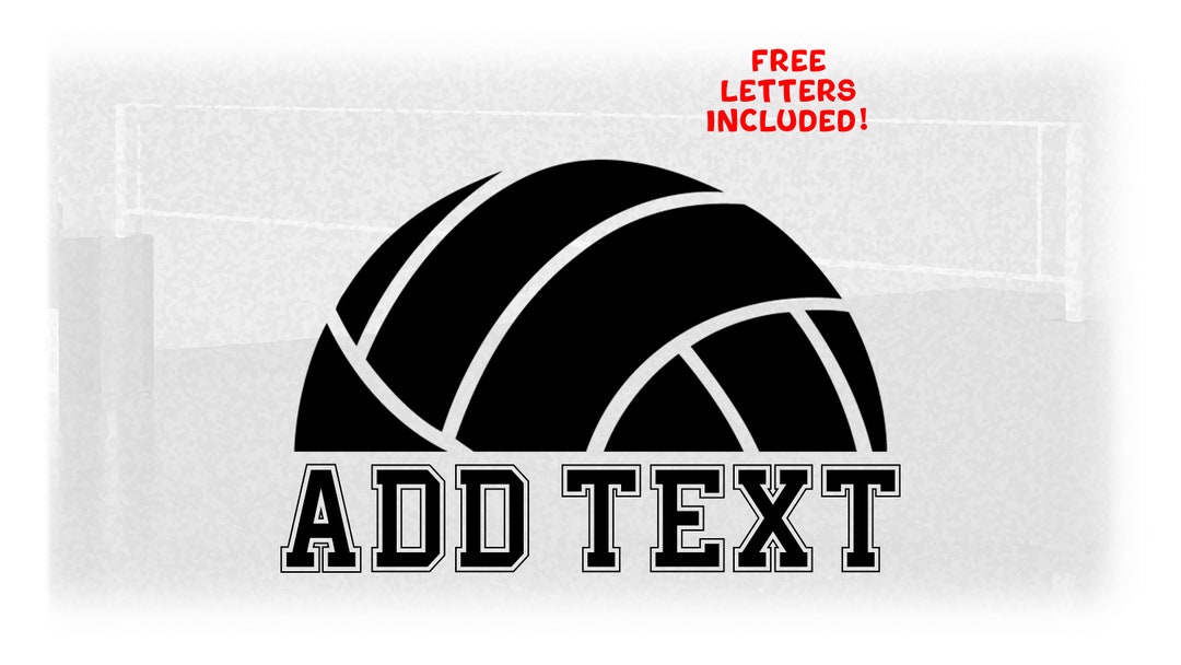 Sports Clipart: Half Black Volleyball to Personalize With Name or Words ...