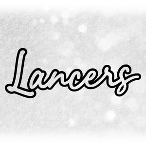 Sports Clipart: Script Cursive Style "lancers" Team Mascot Name Cutout ...
