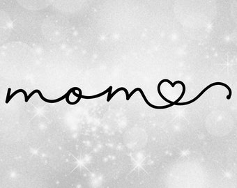 Mom Script Heart - Etsy