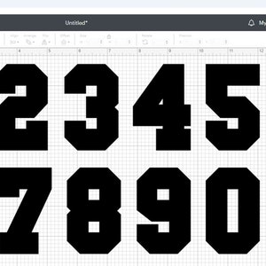 Sports: Jersey Number Templates Grouped on ONE Single Sheet Black Bold ...