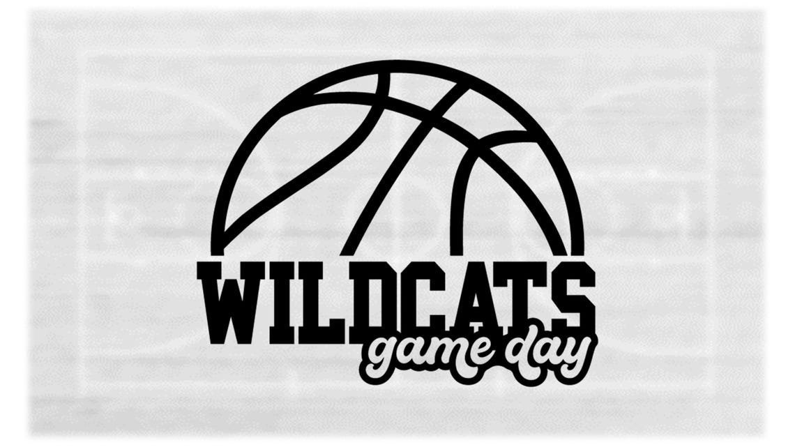 Sports Clipart: Black Half Basketball With Varsity Style Word "wildcats ...